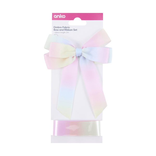 2 Piece Fabric Bow and Ribbon Set, Ombre - Anko | Target Australia