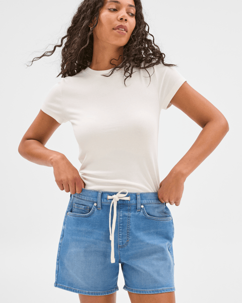 Tie Waist Knit Denim Shorts | Target Australia