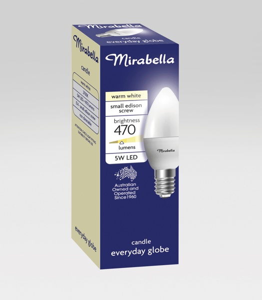 Mirabella Candle LED 5W E14 Small Edison Screw Light Bulb- Pearl Warm ...