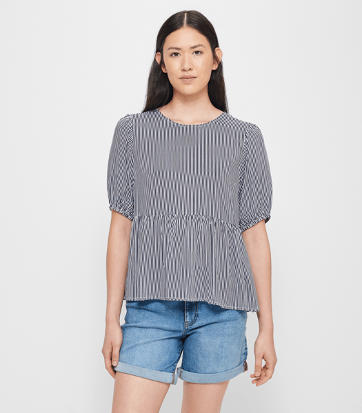 Puff Sleeve Peplum Tiered Blouse | Target Australia