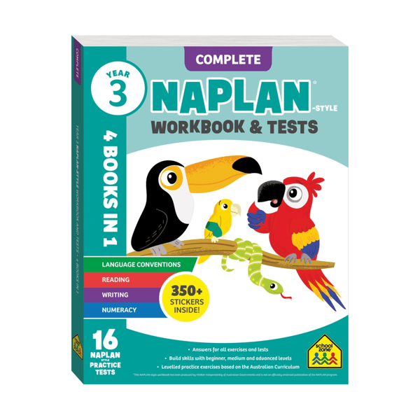 Naplan-Style Complete Workbook and Tests Year 3: 4 Books in 1 | Target ...