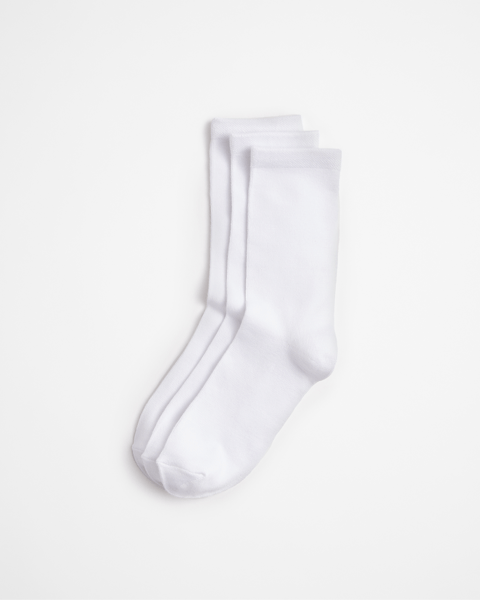 3 Pack Bamboo Crew Socks - White | Target Australia