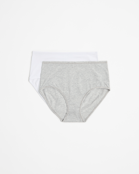 2 Pack Super Soft Full Briefs - Grey Marle / White | Target Australia