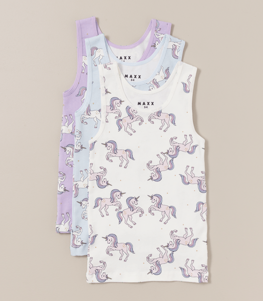 3 Pack Maxx Girls Singlets | Target Australia