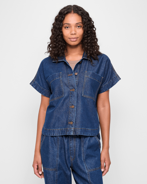 Extended Shoulder Denim Shacket | Target Australia
