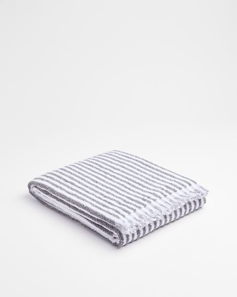 Australian Cotton Marle Striped Bath Sheet - Hugo - Charcoal | Target ...