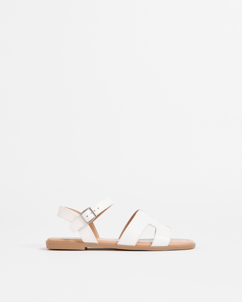 Girls Senior Leather-Look Sandal - White | Target Australia