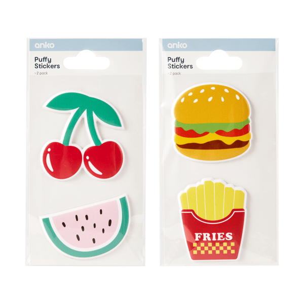2 Pack Puffy Stickers Assorted - Anko | Target Australia