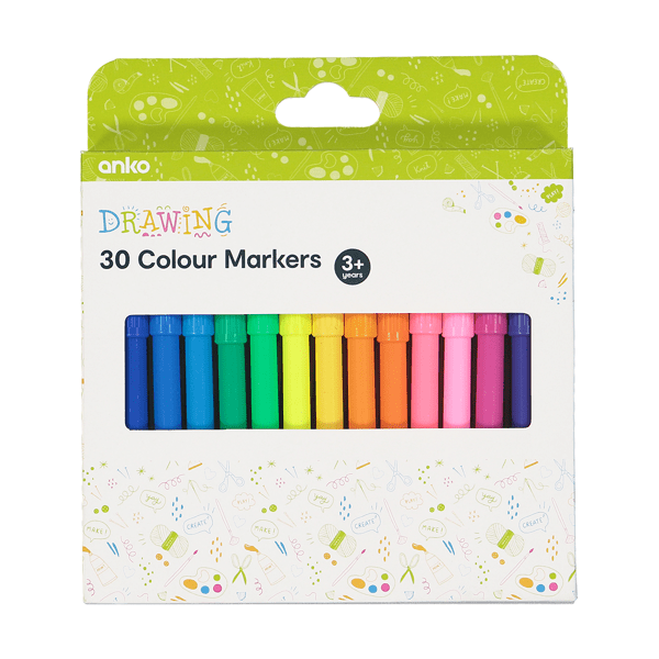 Colour Markers, 30 Pack - Anko | Target Australia