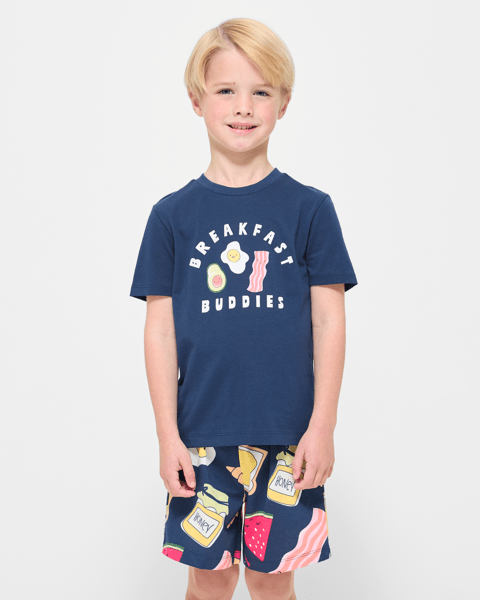 Family Matching Fathers Day Breakfast Buddies Kids Junior Cotton Pyjama ...