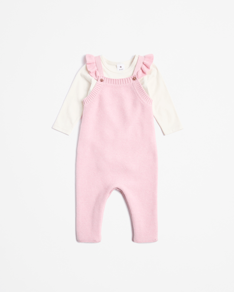 Baby Girl Knit Overall and Top 2 Piece Set | Target Australia