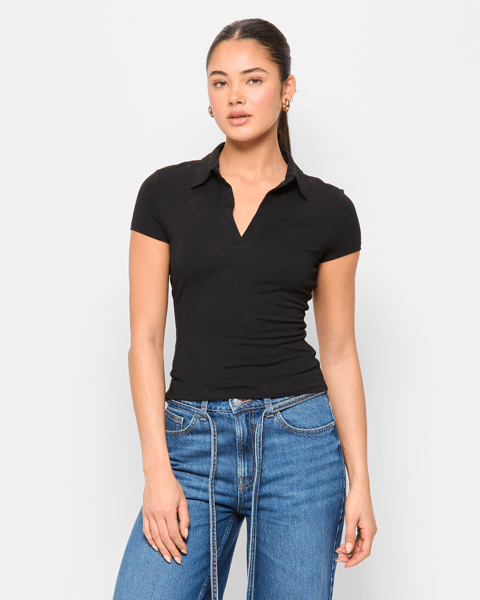 Australian Cotton Double Layer Polo Top - Lily Loves - Black | Target ...