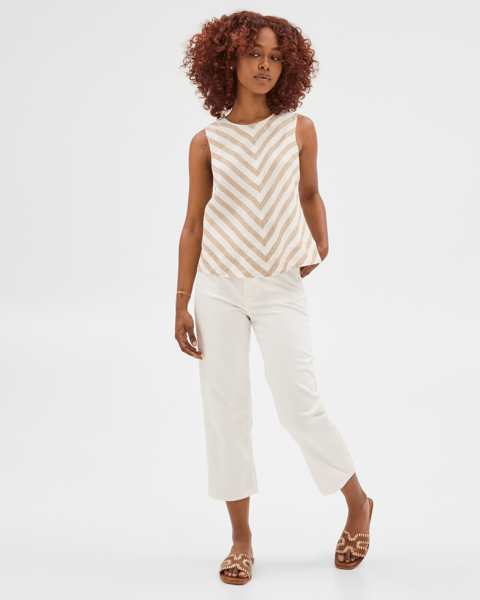 Petites European Linen Sleeveless A-Line Tank Top | Target Australia