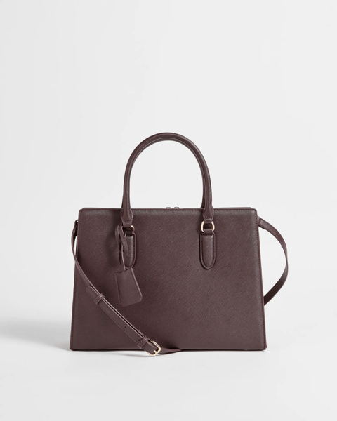 Medium Structured Work Tote Bag - Burgundy | Target Australia