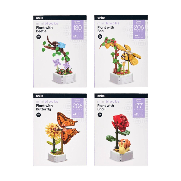 Mini Blocks Flower Series Playset, Assorted - Anko | Target Australia