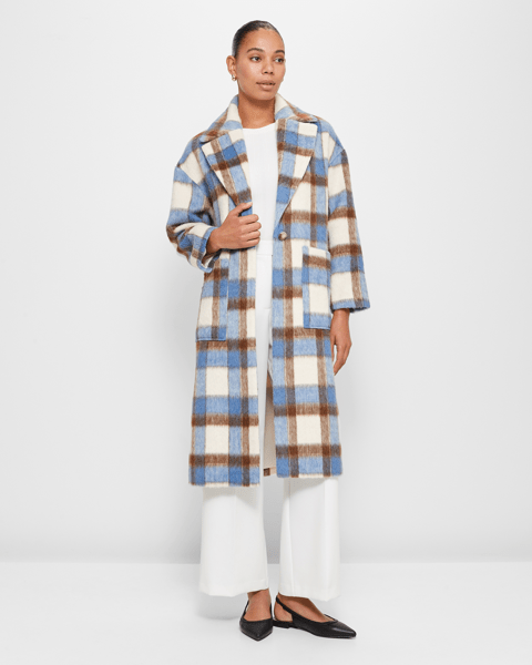 Relaxed Plaid Coat - Preview | Target Australia