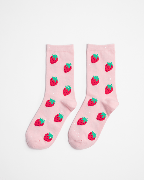 Crew Strawberry Print Socks - AC-Lab | Target Australia