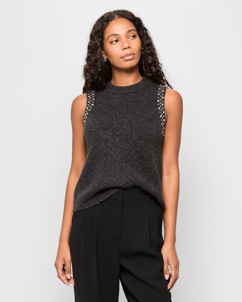 Jewel Detail Sleeveless Knit Vest - Preview | Target Australia