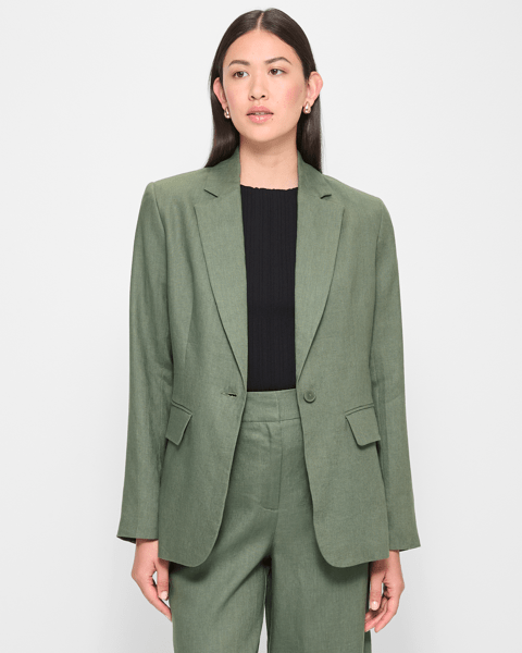 European Linen Relaxed Blazer - Preview | Target Australia
