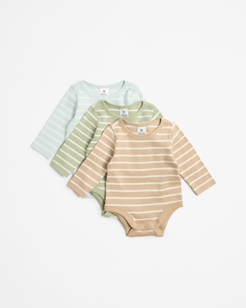 Baby Organic Cotton Rib Bodysuits 3 Pack | Target Australia