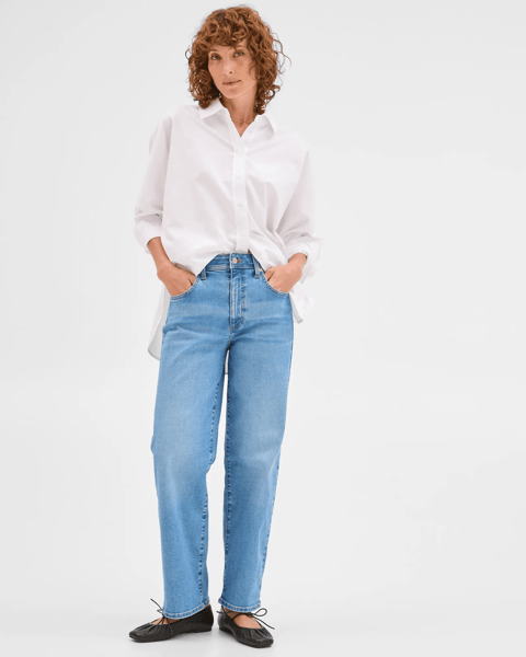 Tara Slim Fit Straight Denim Jeans - Soft Worn Indigo | Target Australia