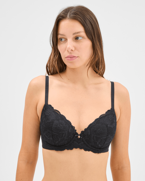 Womens Lila Lace Underwire T-Shirt Bra - Black | Target Australia