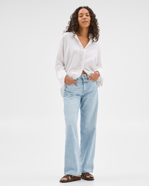 Mid Rise Full Length Wide Leg Denim Jeans - Imogen - Vintage / Blue ...