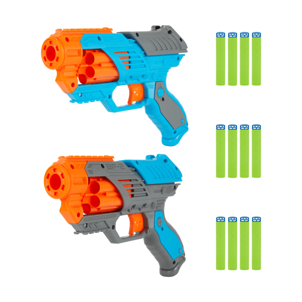 2 Pack 12x Blitzfire Auto-Advance Rotating Cylinders Quickshot Blasters ...