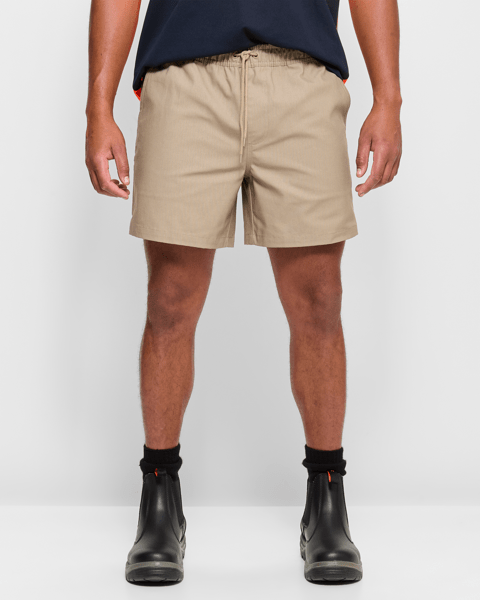 Graphite Performance Elastic Waist Work Shorts - Stone | Target Australia