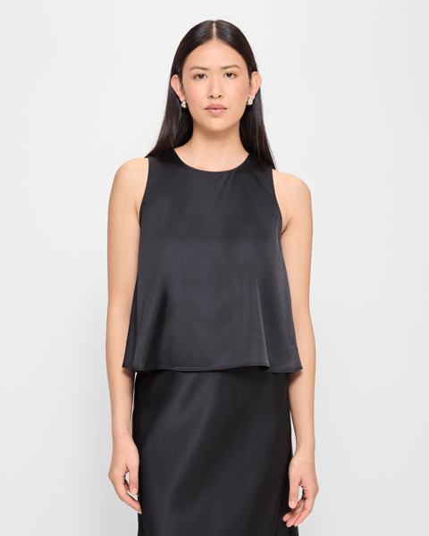 Sleeveless Satin Shell Top - Preview | Target Australia