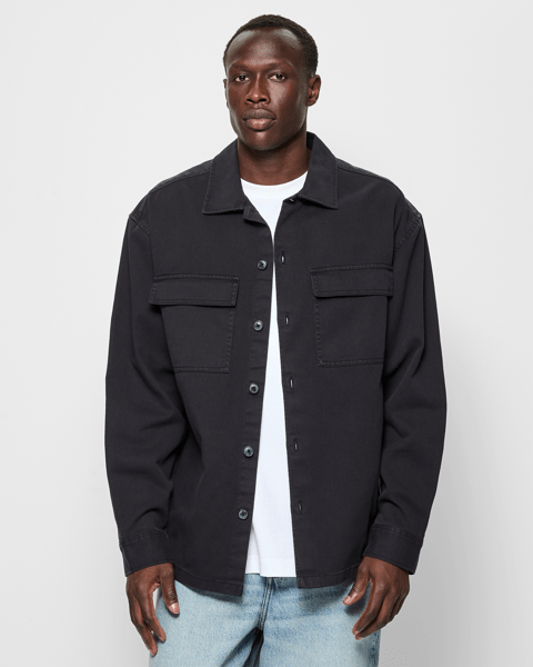 Oversized Long Sleeve Garment Dye Twill Shacket - Commons | Target ...