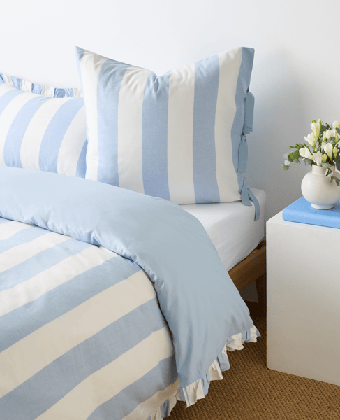 Peyton Herringbone Weave Stripe European Pillowcase - Sky Blue | Target ...