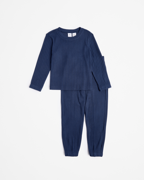 Younger Kids Cosy Rib Pyjama Set - Navy | Target Australia