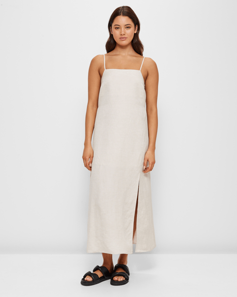 Linen Blend Split Front Midi Dress - Lily Loves | Target Australia