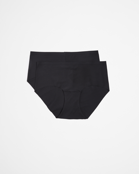 Womens Bonded No Show Midi Briefs 2 Pack - Black | Target Australia