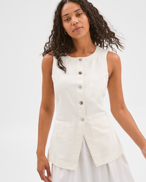 Crew Neck Denim Vest | Target Australia
