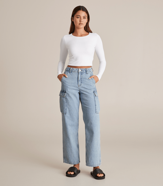 Lily Loves Denim Cargo Jeans | Target Australia
