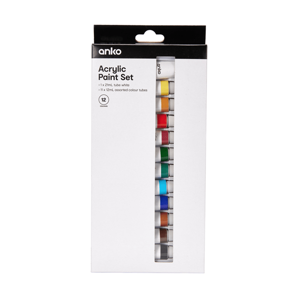 Acrylic Paints, 12 Pack - Anko | Target Australia