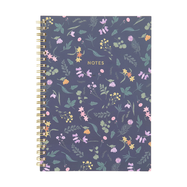 A5 Spiral Notebook, Navy Floral - Anko | Target Australia