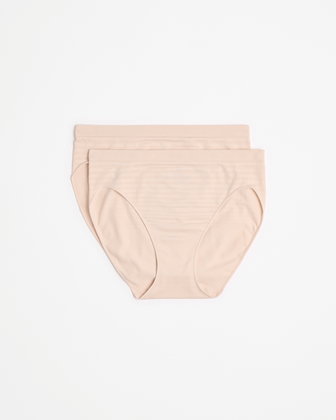 Womens Seamfree Matte and Shine High Cut Briefs 2 Pack - Crystal Mauv ...