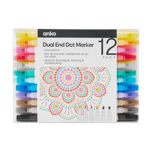 Dual End Dot Markers, 12 Pack - Anko | Target Australia