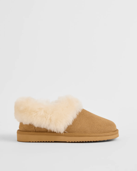 Australian Design UGG Leather and Sheepskin Closed Toe Slippers ...