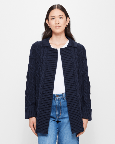 Chunky Edge To Edge Cable Knit Cardigan | Target Australia