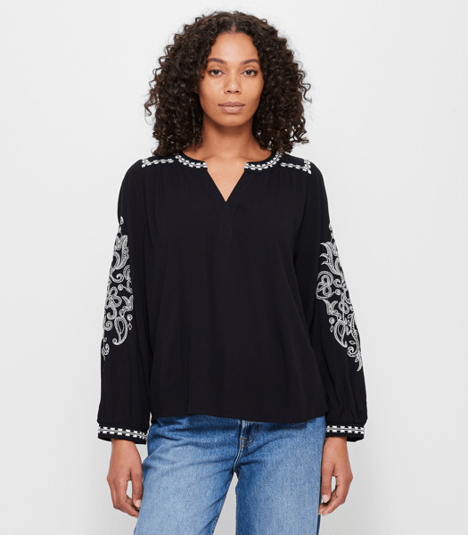 Long Sleeve Embroidered Blouse | Target Australia