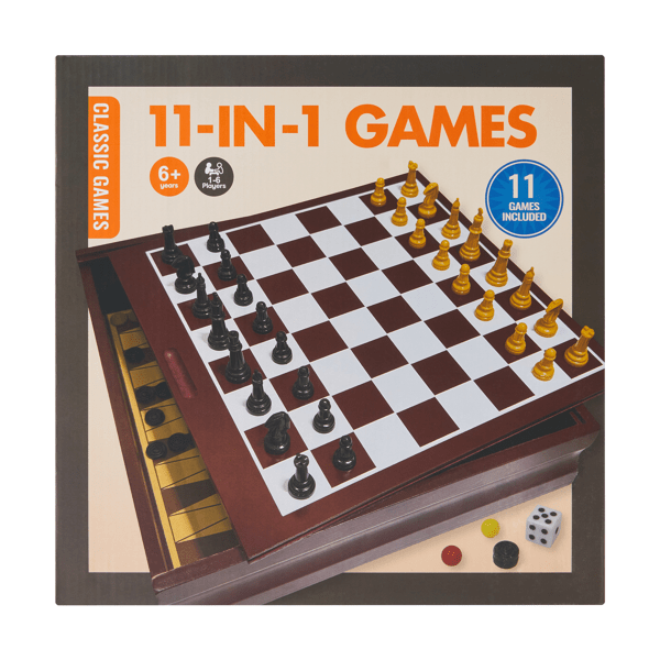 Deluxe Wooden 11-In-1 Classic Games | Target Australia
