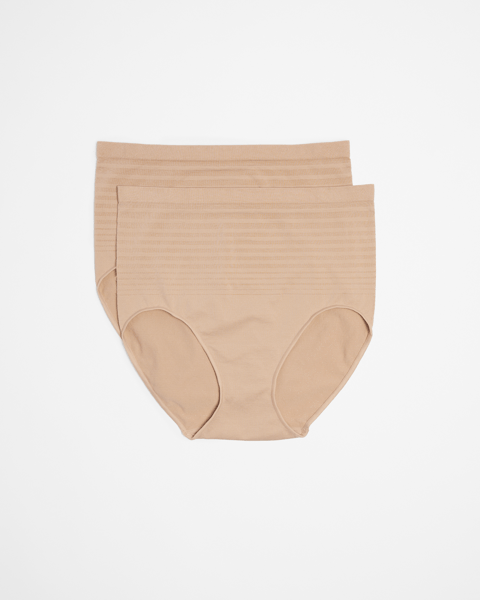 2 Pack Matte and Shine Seamfree Full Briefs - Latte | Target Australia