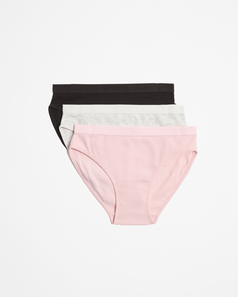 Girls Rib Briefs 3 Pack - Maxx - Pink/Grey Marle/Black | Target Australia
