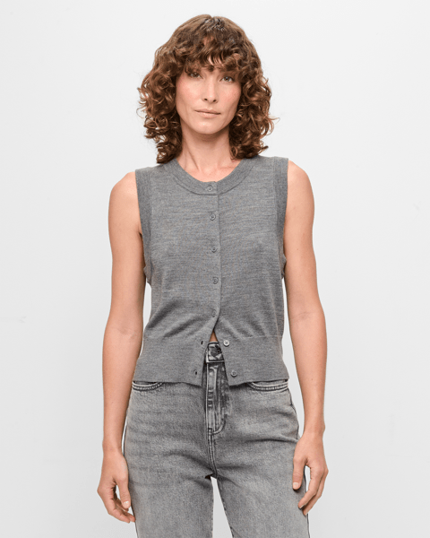 Merino Button Front Vest - Preview | Target Australia