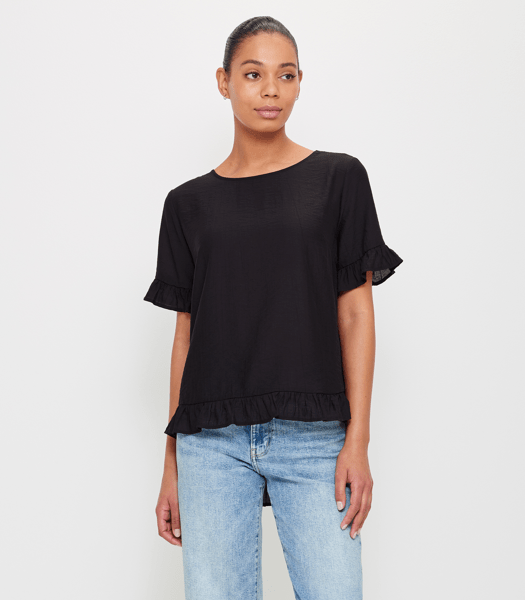 Viscose Frill Hem Ruffle Top | Target Australia