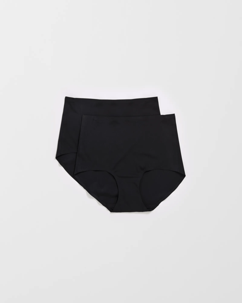Smooth Moves 2 Pack Bonded No Show Full Briefs - Black | Target Australia